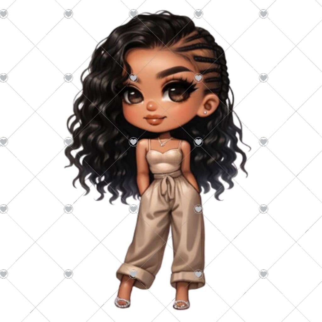 Hispanic Chibi Women Clipart, Clipart Bundle, Clip Art - Etsy