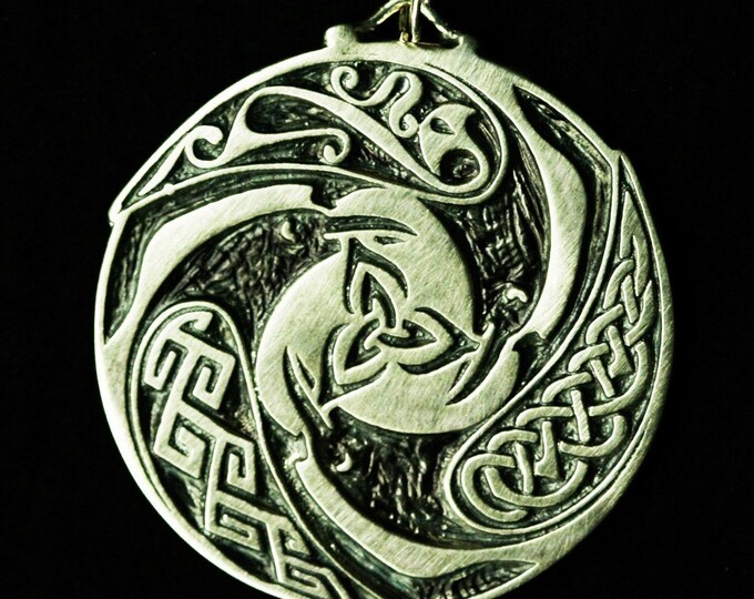 Triple Raven Triskele Pendant A Celtic Design - Etsy