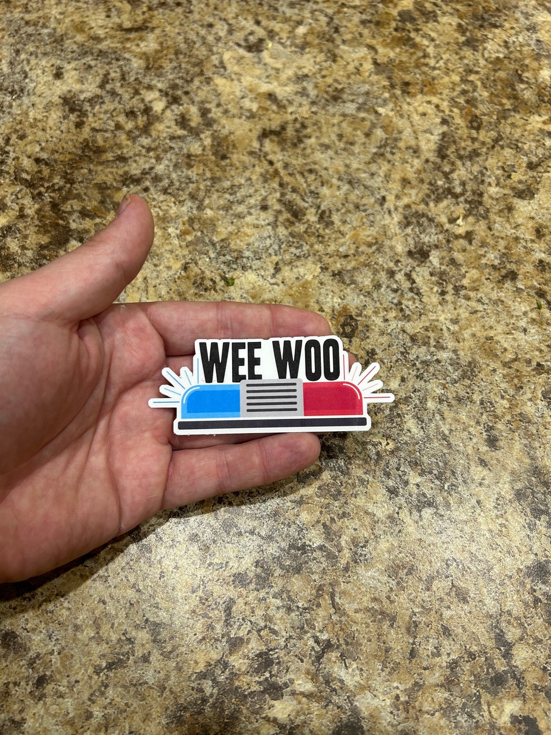 Wee Woo Sticker, Police Lights, First Responder Sticker, Funny Police ...