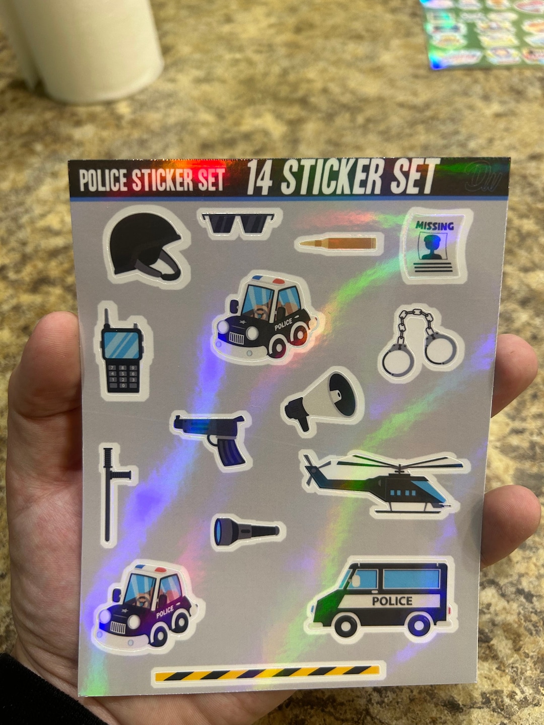 14 Pc Police Sticker Set, Police Sticker Sheet, Police Stickers, Thin ...