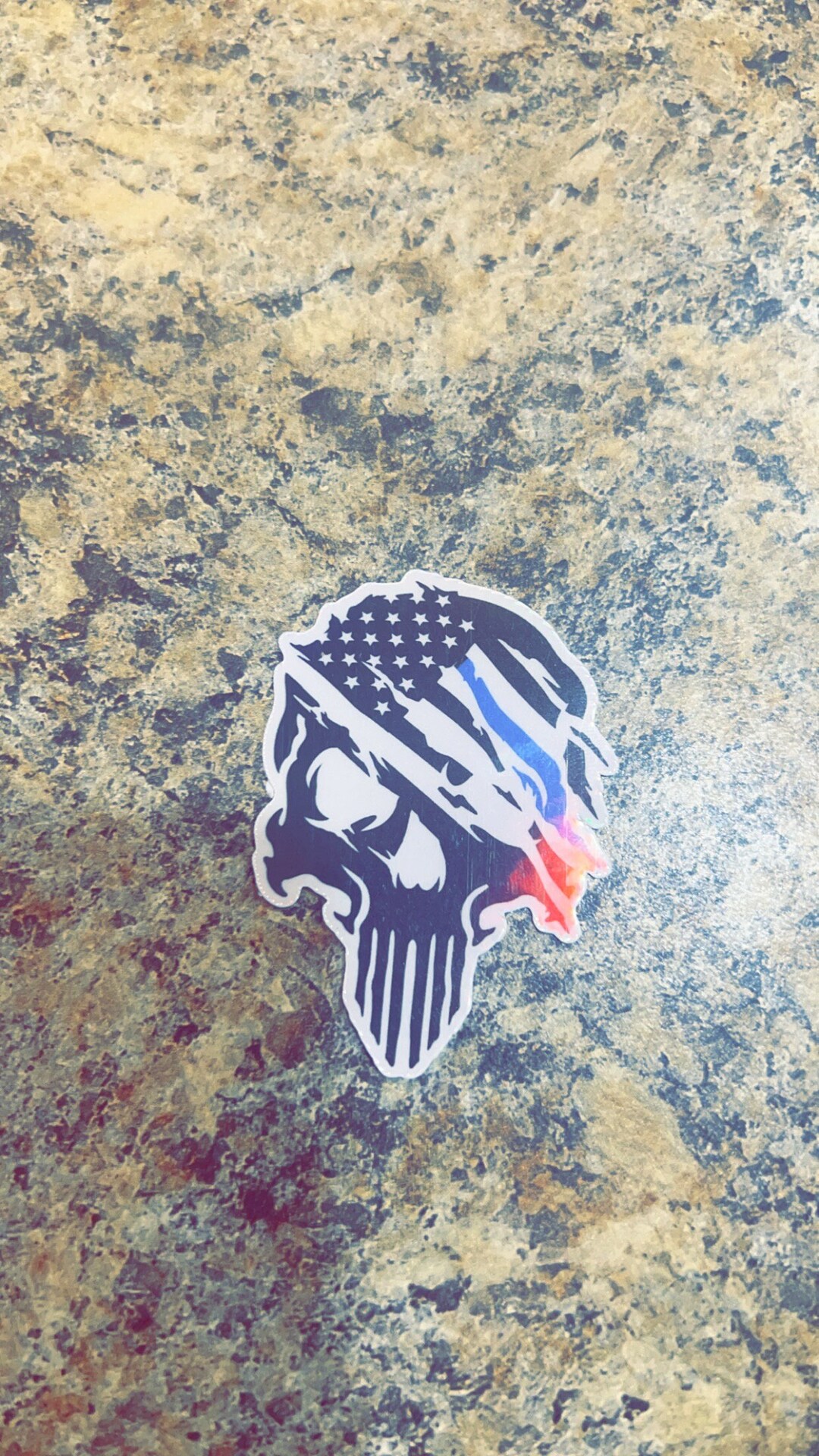 Police Punisher Skull Sticker, Thin Blue Line Flag Skull, Police, Law ...