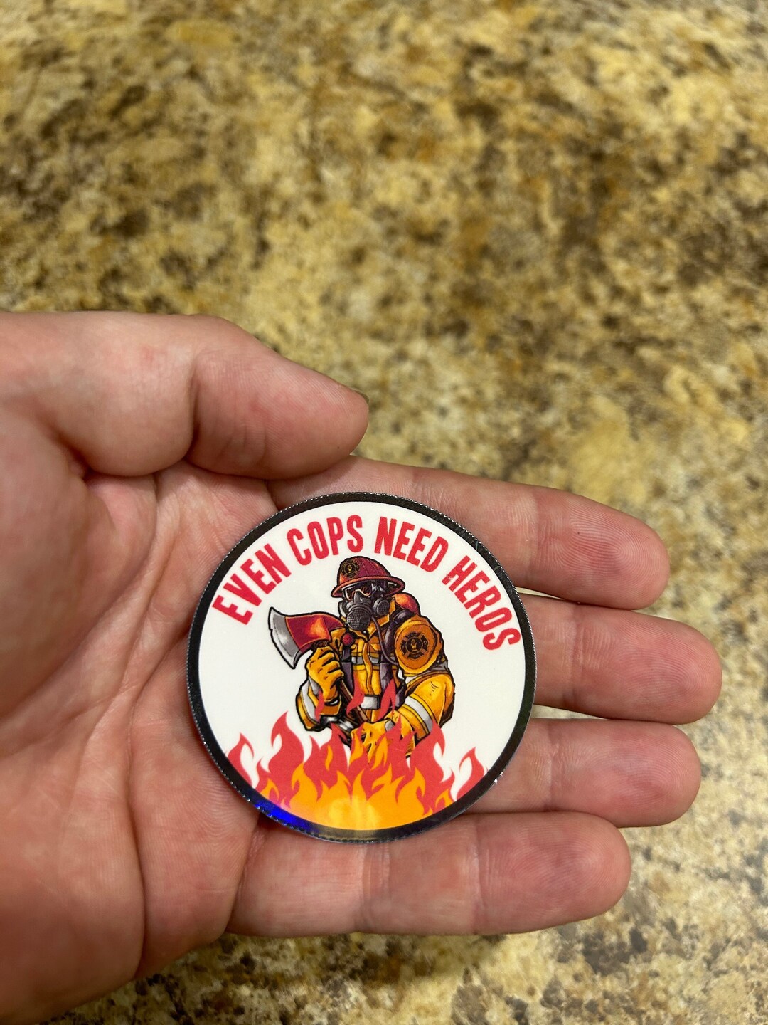 Even Cops Need Heros Sticker, Firefighter Sticker, Firefighter Decal ...