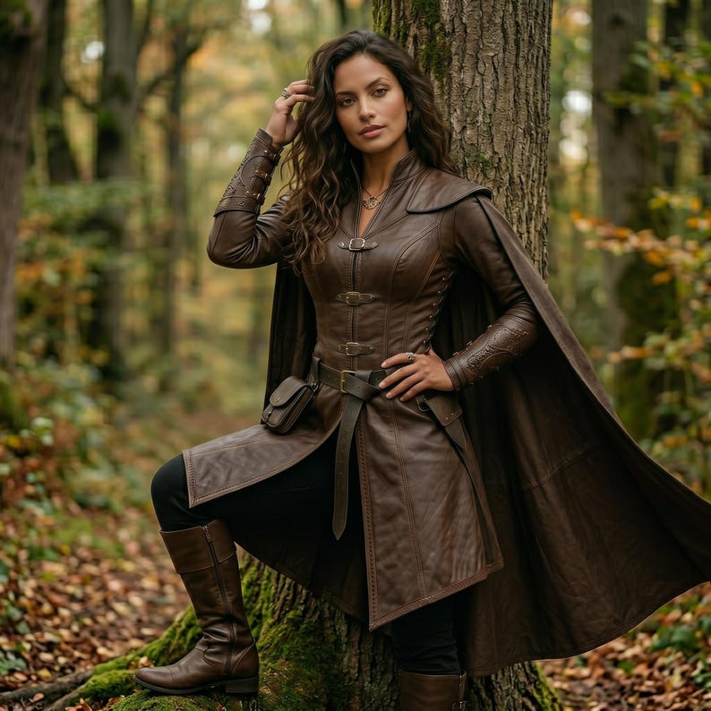 Leather Ranger LARP Costume | Women's Fantasy Medieval Outfit ...