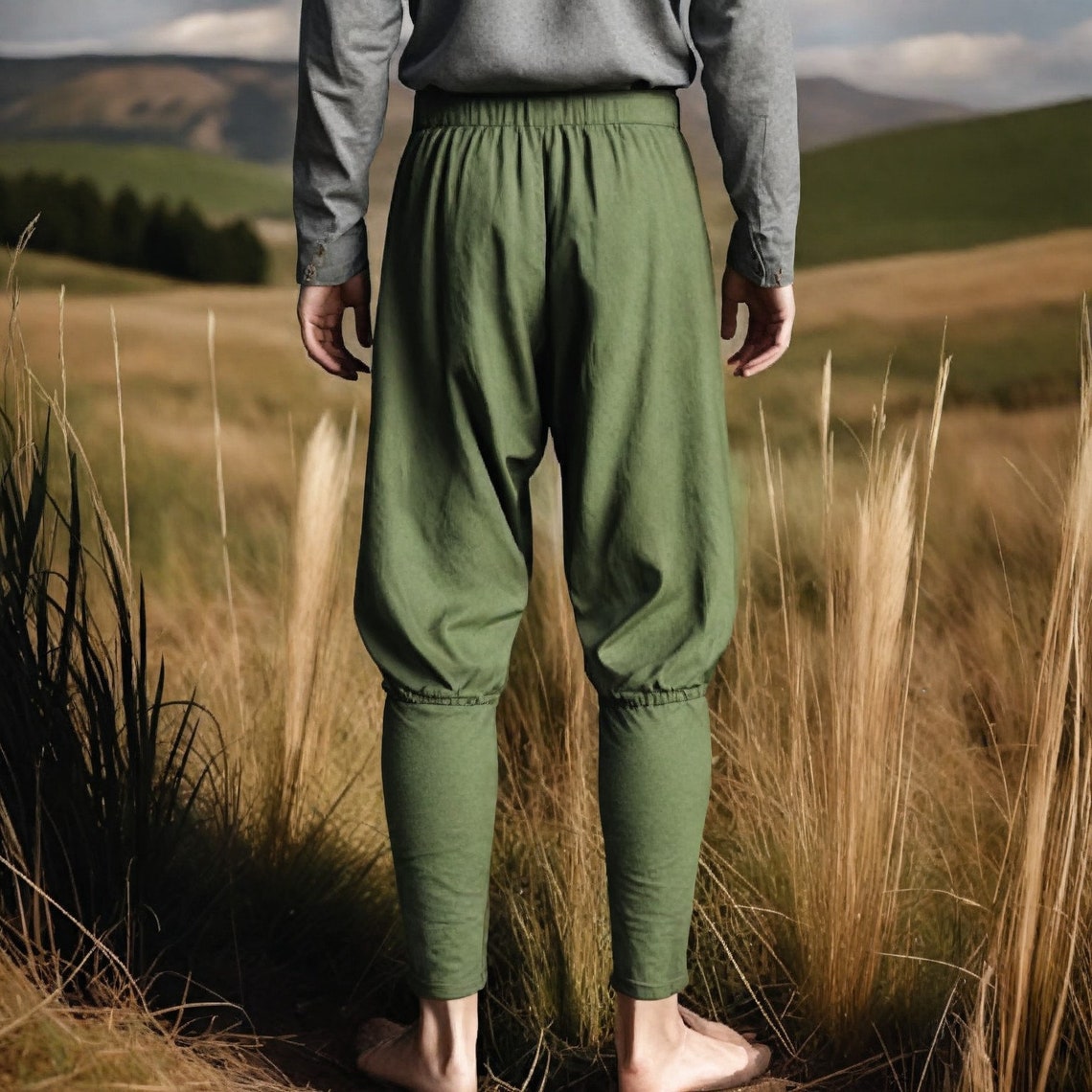 Medieval Style Green Pants Unisex Comfortable Renaissance Pants Vintage ...