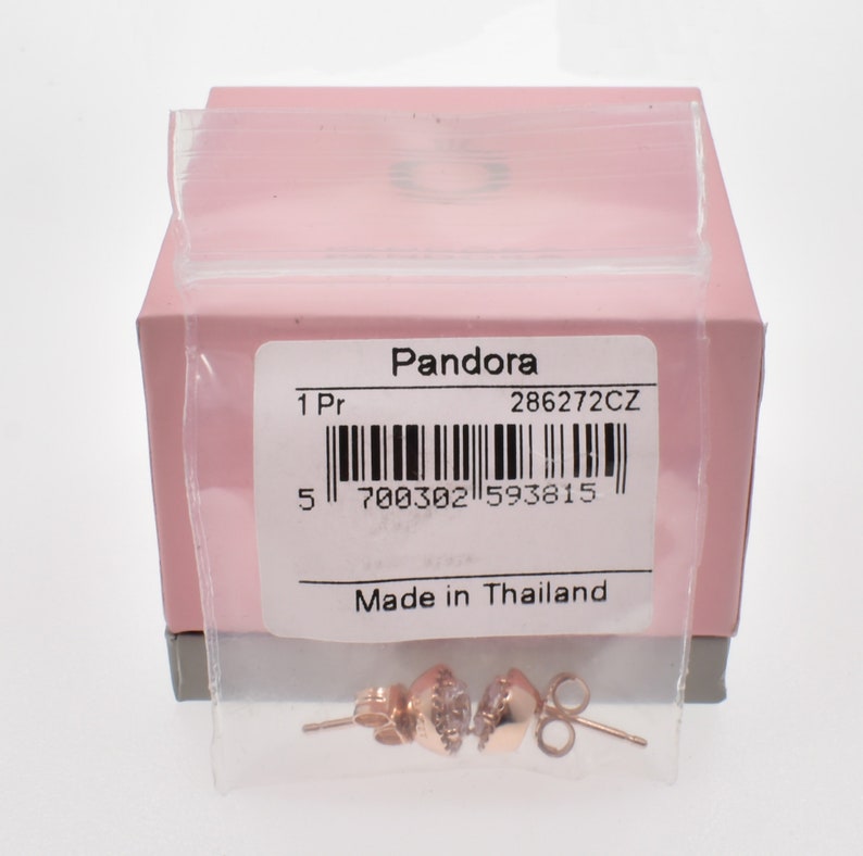 Pandora Round Sparkle Halo Stud Earrings 14k Rose Gold Plated 286272CZ ...