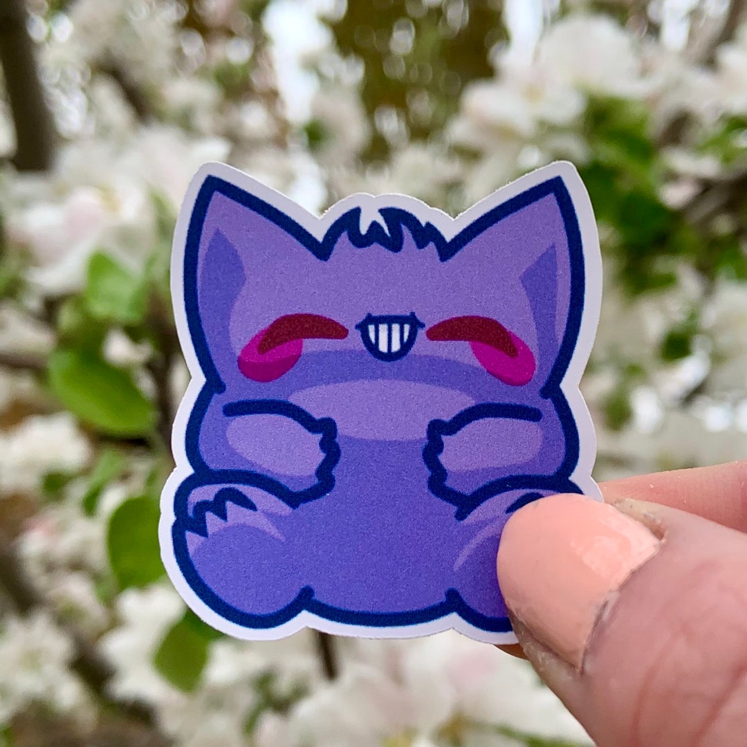 Cute Laughing Gengar Matte Sticker - Etsy