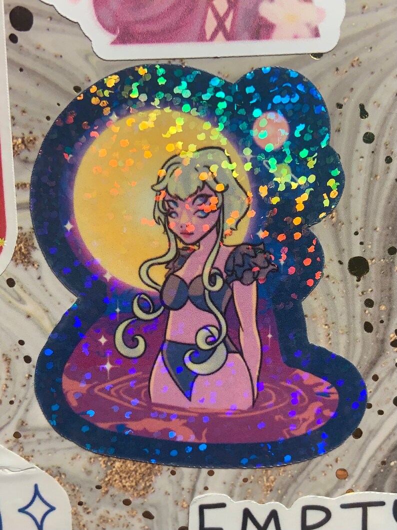 Pink Alien Girl Holographic Sticker - Etsy