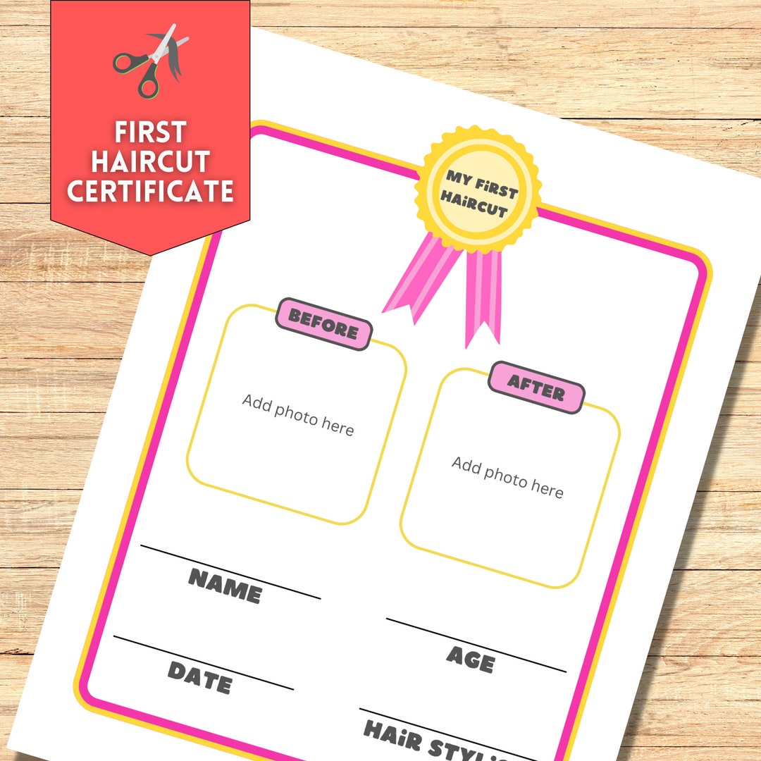 First Haircut Certificate, 1st Haircut, My First Haircut, Hair Keepsake ...