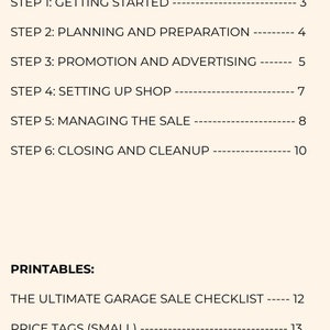 Garage Sale Printable Kit | Pricing Guide, Signs, and Checklist | Yard ...