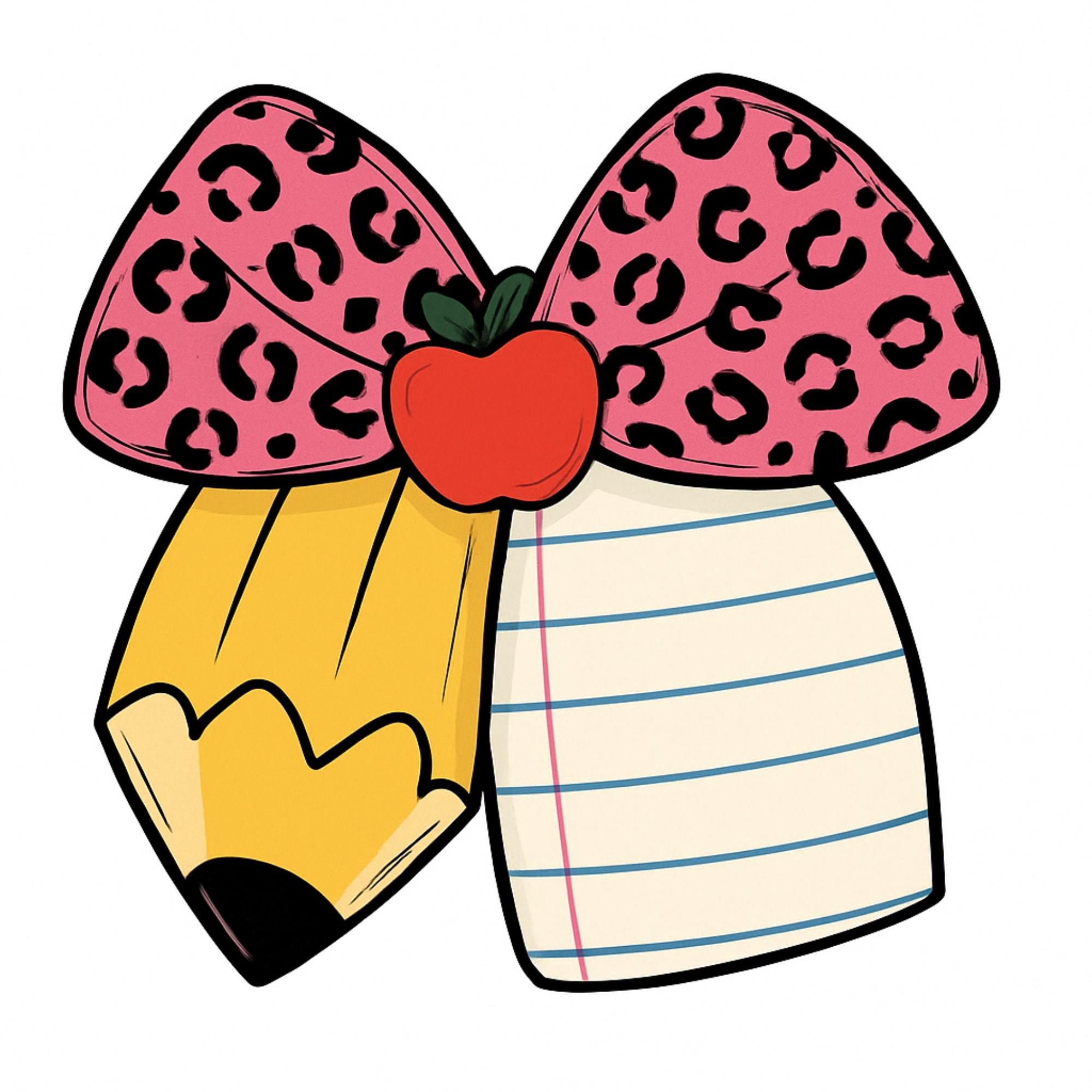 Teacher Pencil Paper Bow Png File - Etsy