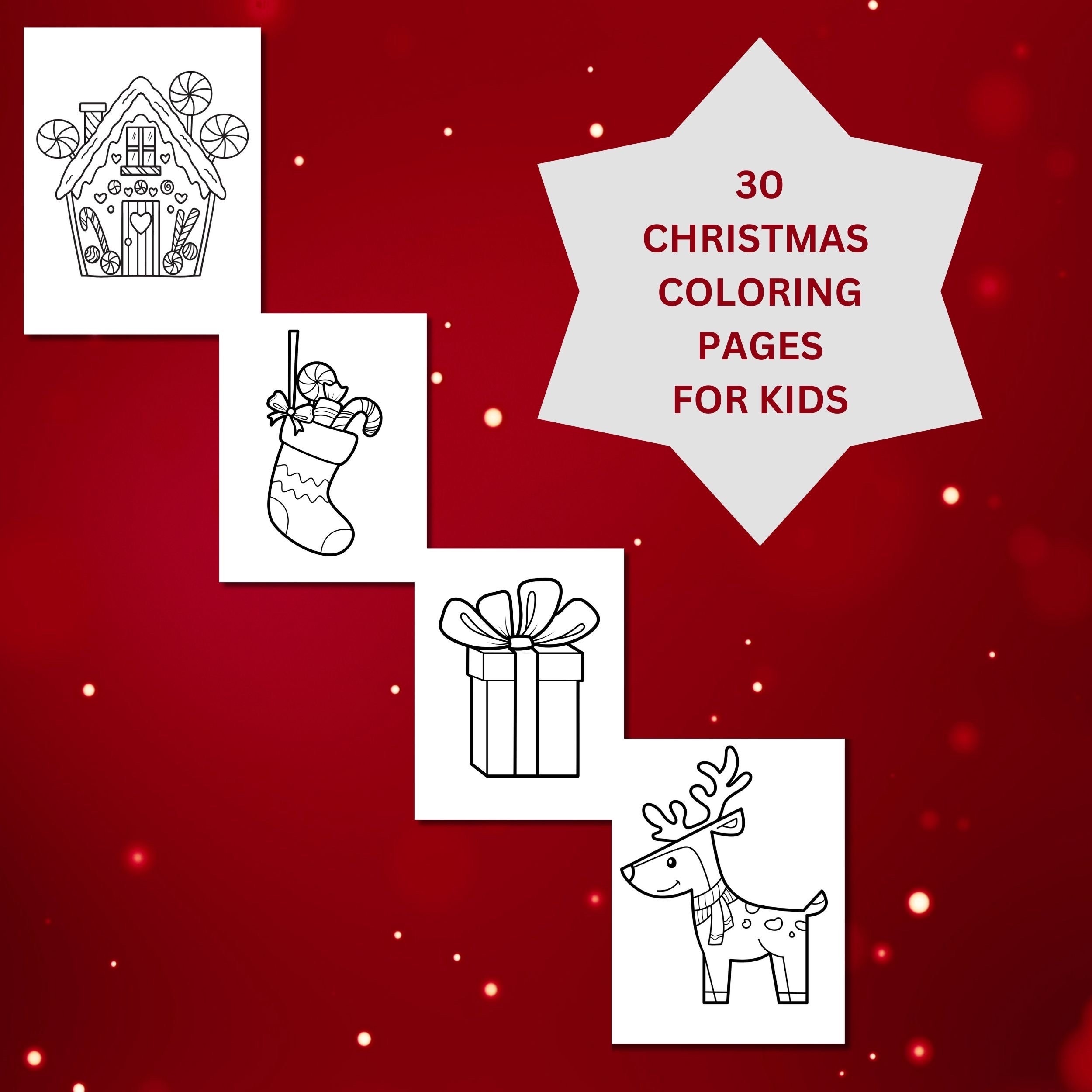 Kids Christmas Coloring Pages, Christmas Activity, 30 Printable ...