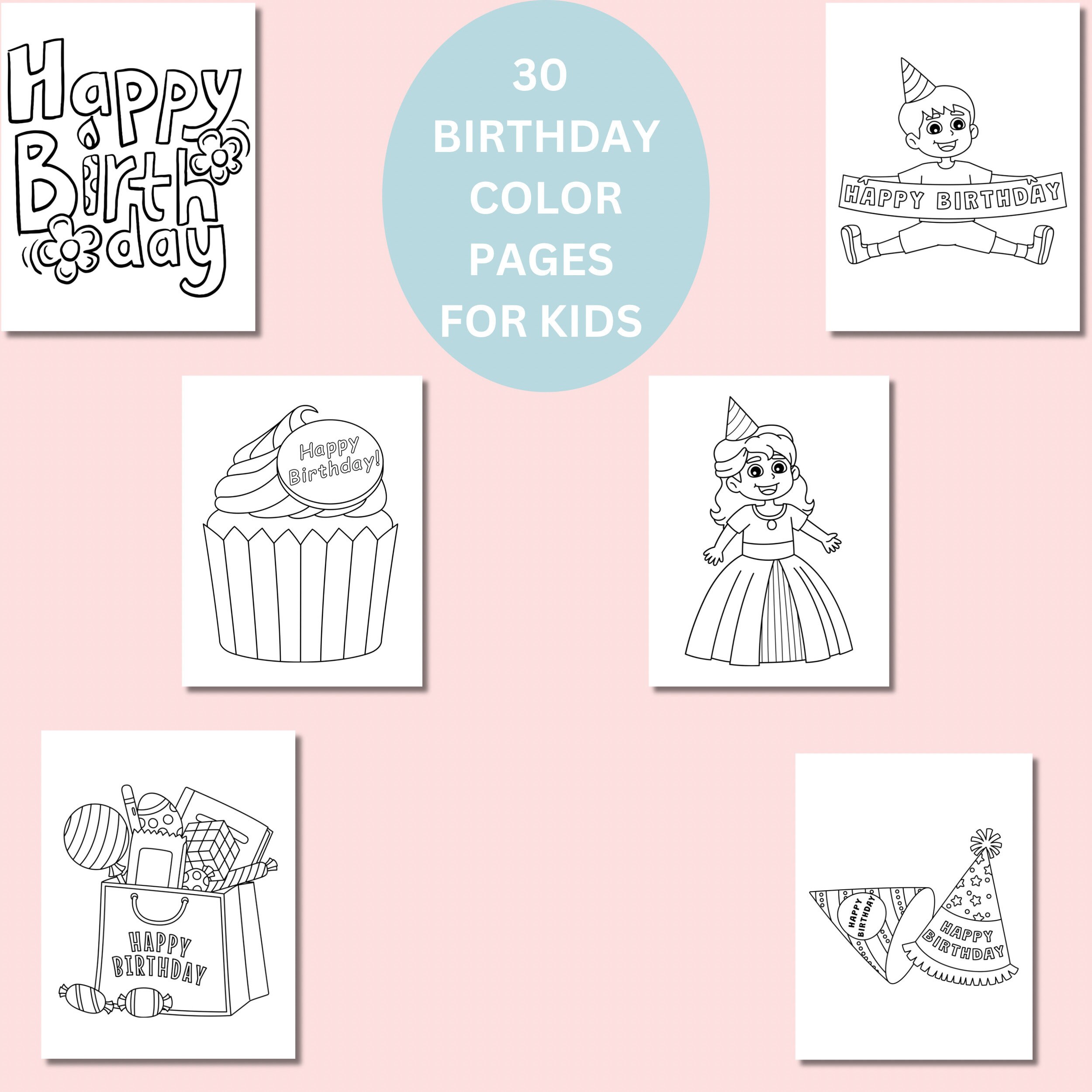 Happy Birthday Coloring Pages, Happy Birthday Printables, Happy ...