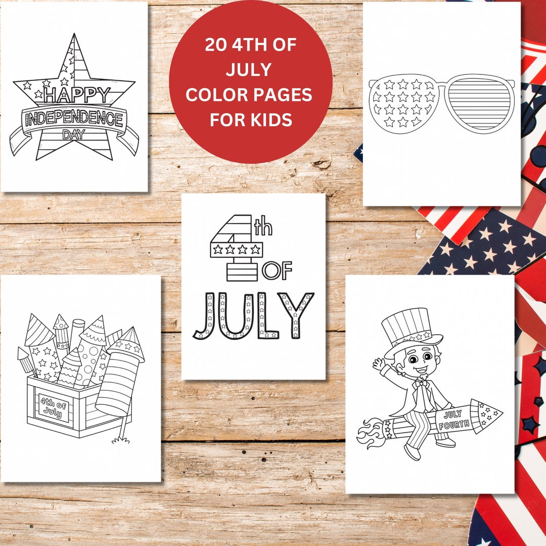 4th of July Coloring Page, 4th of July Printables, 4th of July Sheets ...