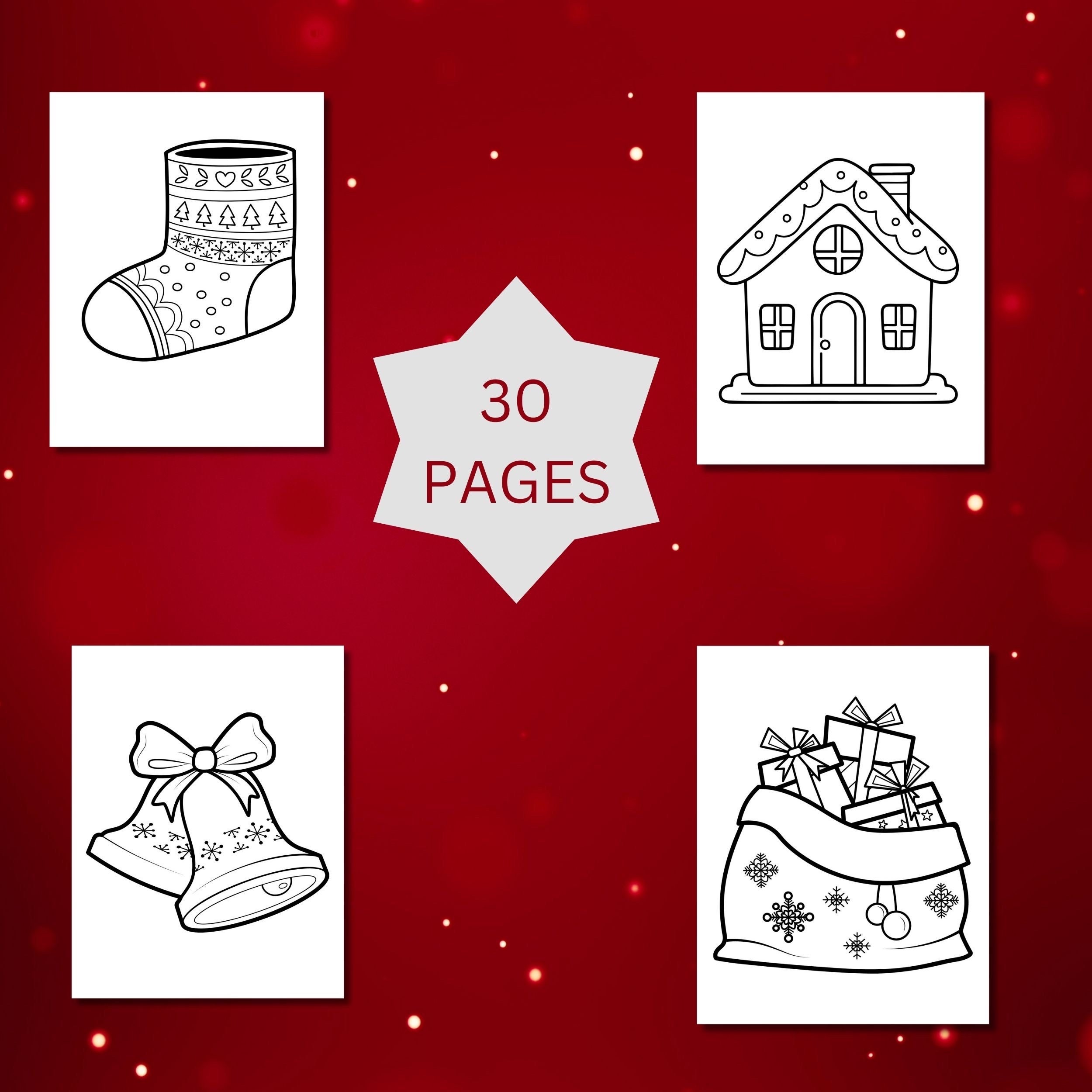 Kids Christmas Coloring Pages, Christmas Activity, 30 Printable ...