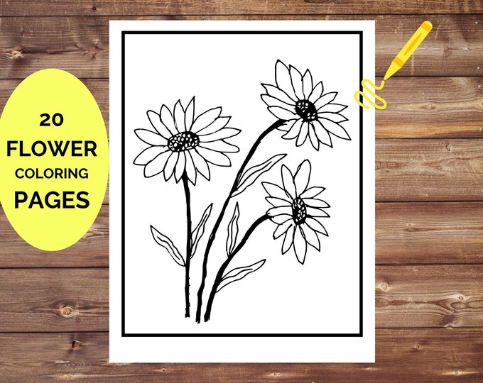 Printable Bold and Easy Flower Coloring Book Printable Activities ...