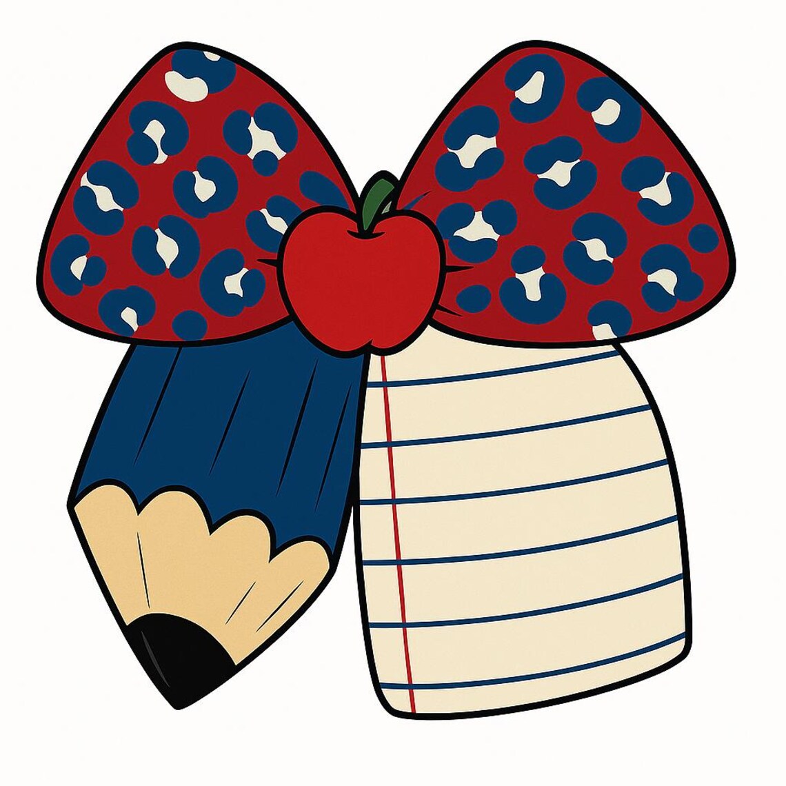 Teacher Pencil Paper Bow Png File - Etsy