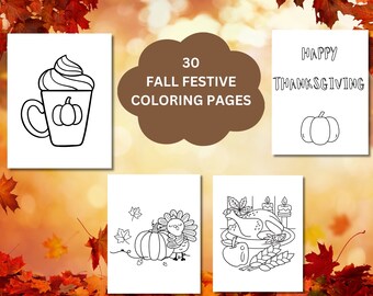Fall Coloring Pages, Fall PDF, Fall Coloring Printables, Thanksgiving ...
