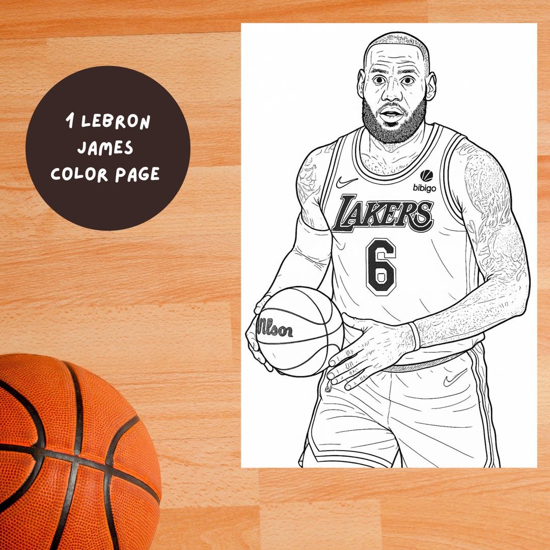 Lebron James Color Page|nba Color Page| Basketball Color Pages for ...