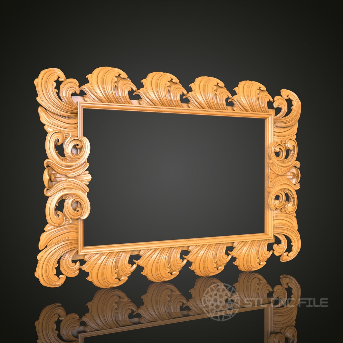 Baroque Ornate Decorative Frame STL Model for CNC Router Engraver, 3D ...