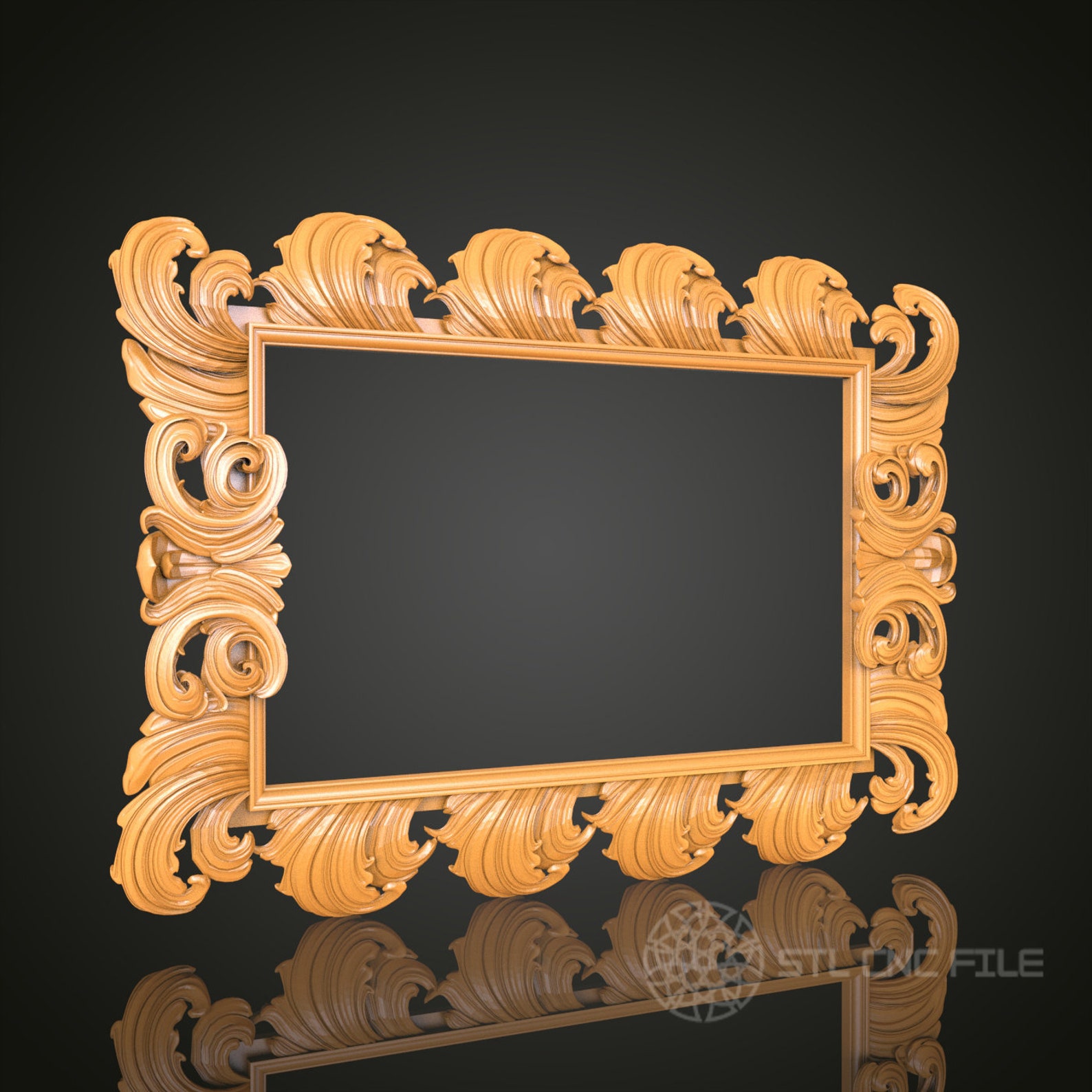 Baroque Ornate Decorative Frame STL Model for CNC Router Engraver, 3D ...