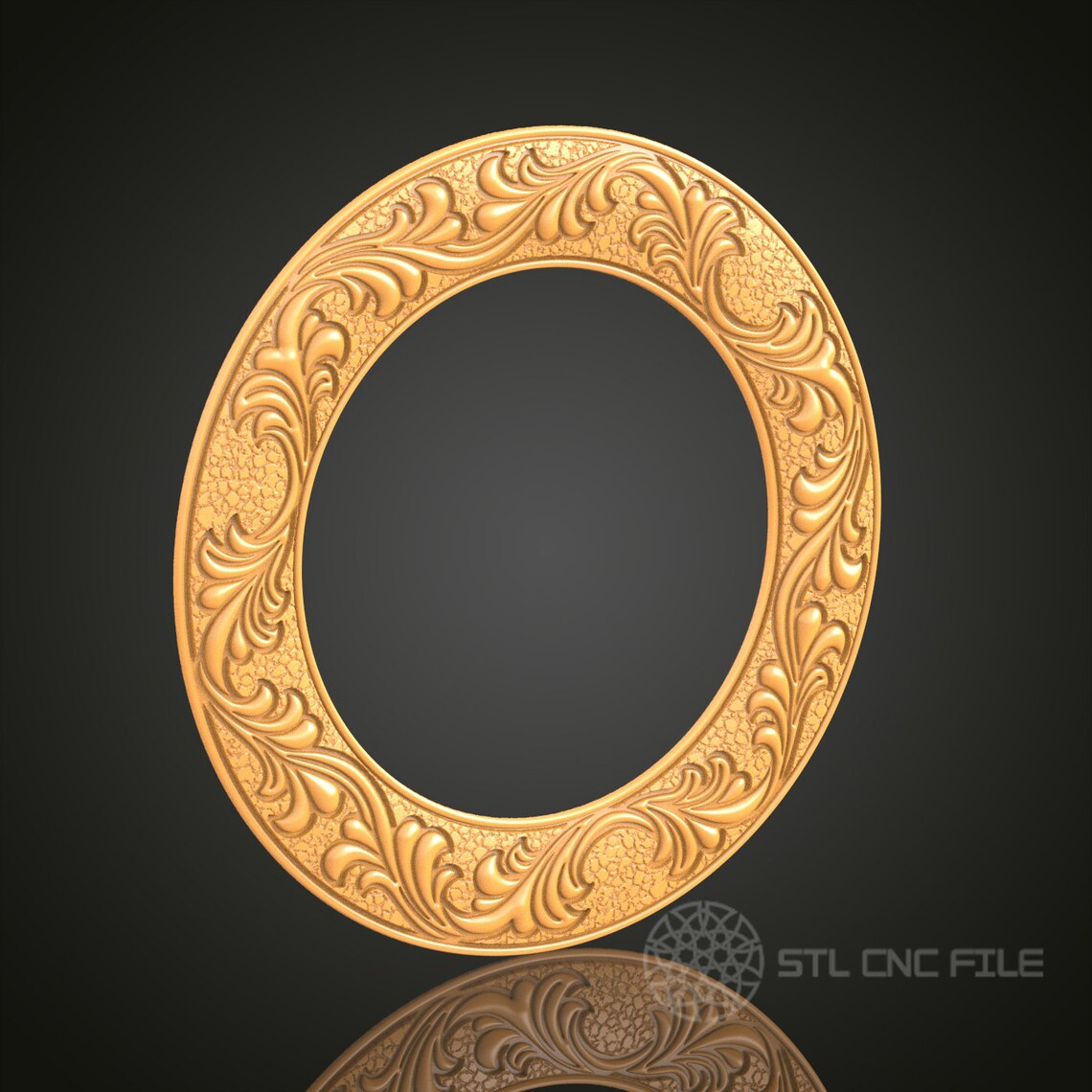 Ornate Round 3D Frame STL Model for CNC Router, Artcam Aspire CNC Files ...