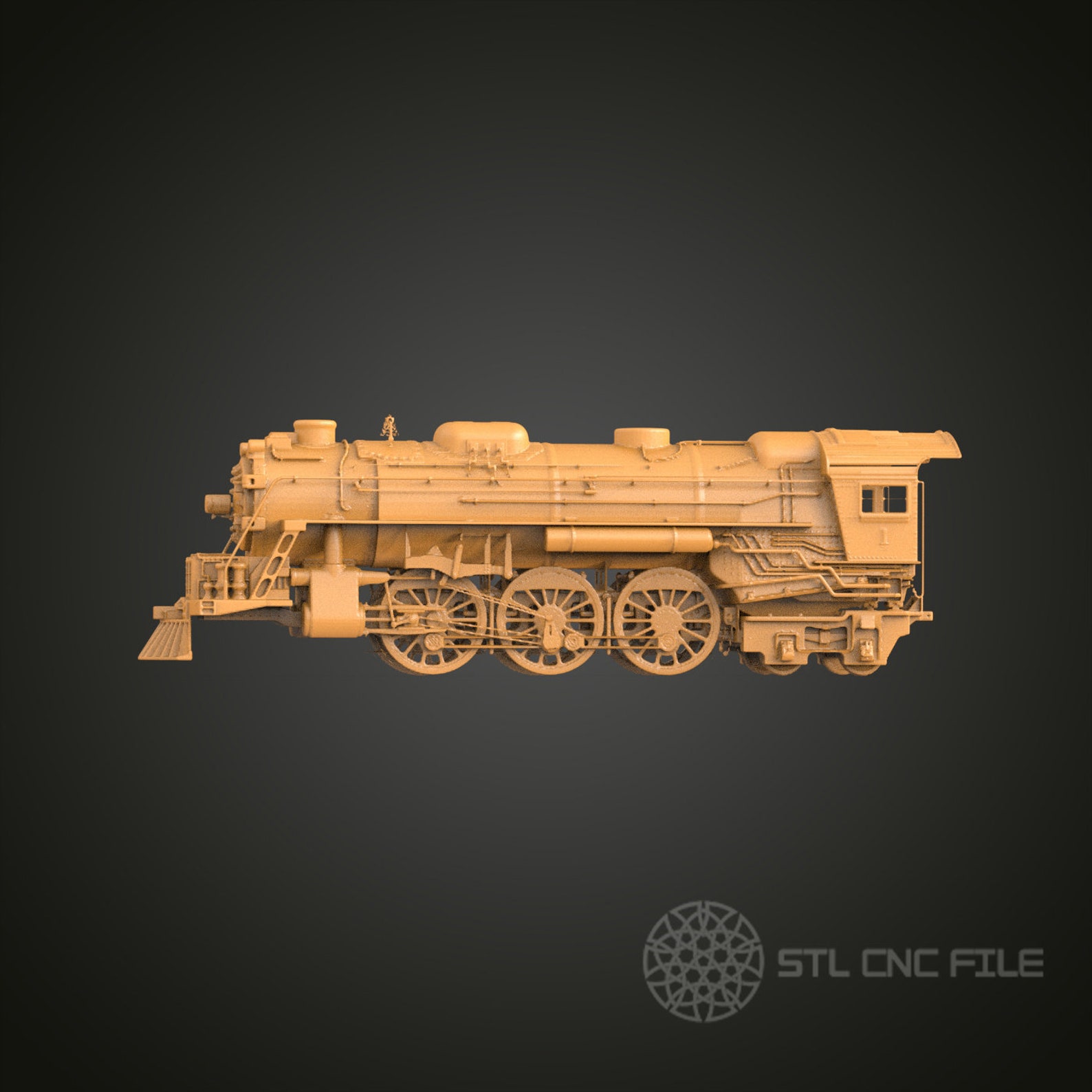 Vintage Train Model STL for CNC Router Engraver, Artcam, Aspire, 3D ...