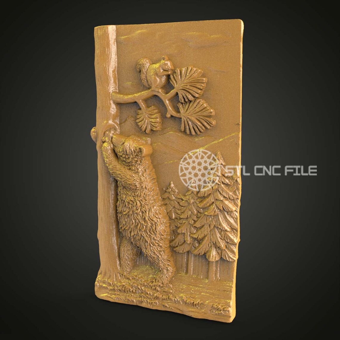 Curious Bear and Squirrel 3D STL Model for CNC, Perfect With Artcam ...