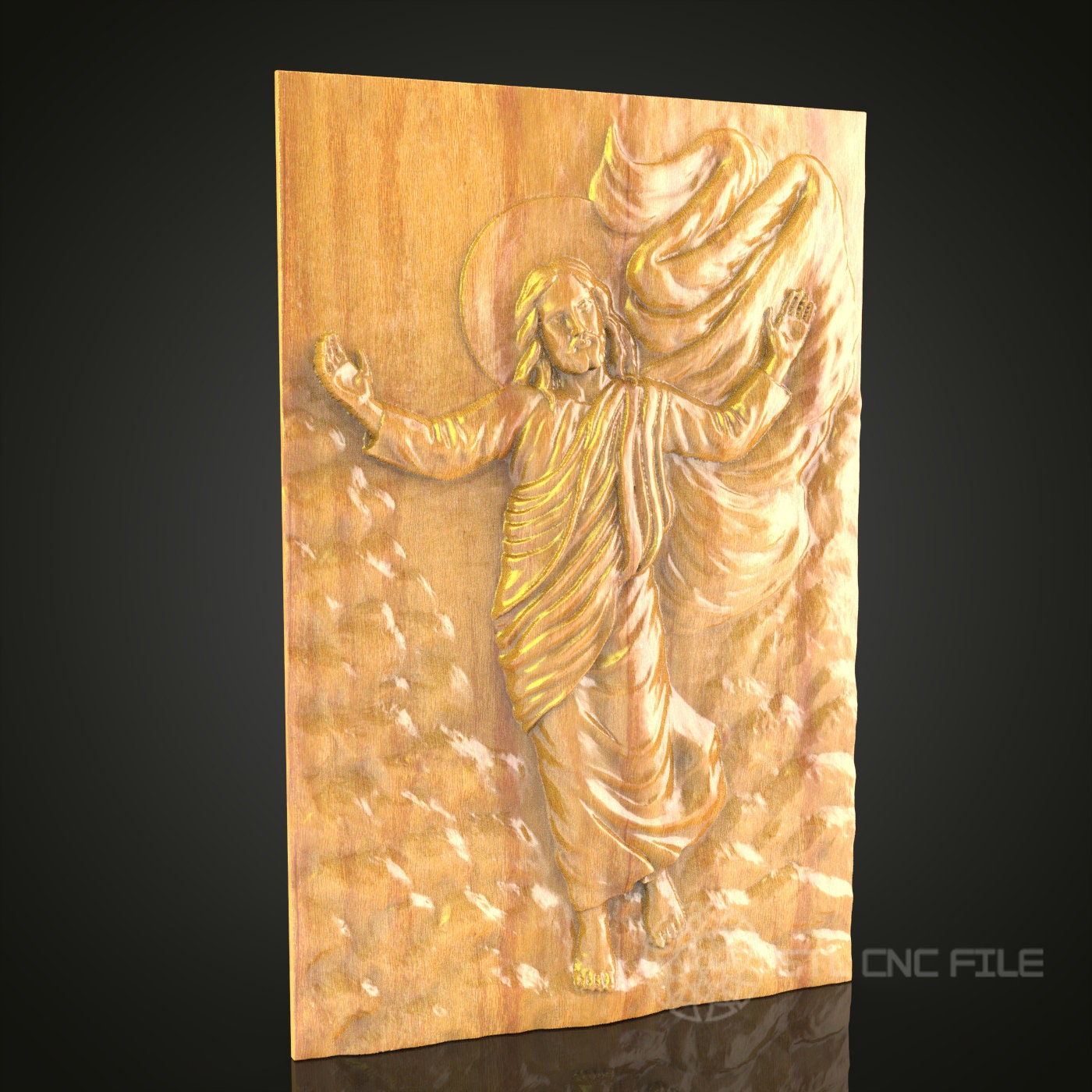 Risen Christ 3D Relief Model for CNC – Sacred Art, Religious Wood ...