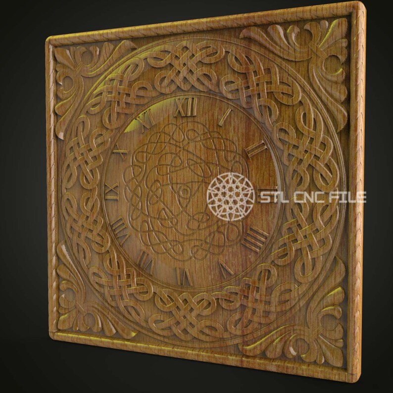 Celtic Knotwork Clock Face STL Model for CNC Routers Woodworking Artcam ...