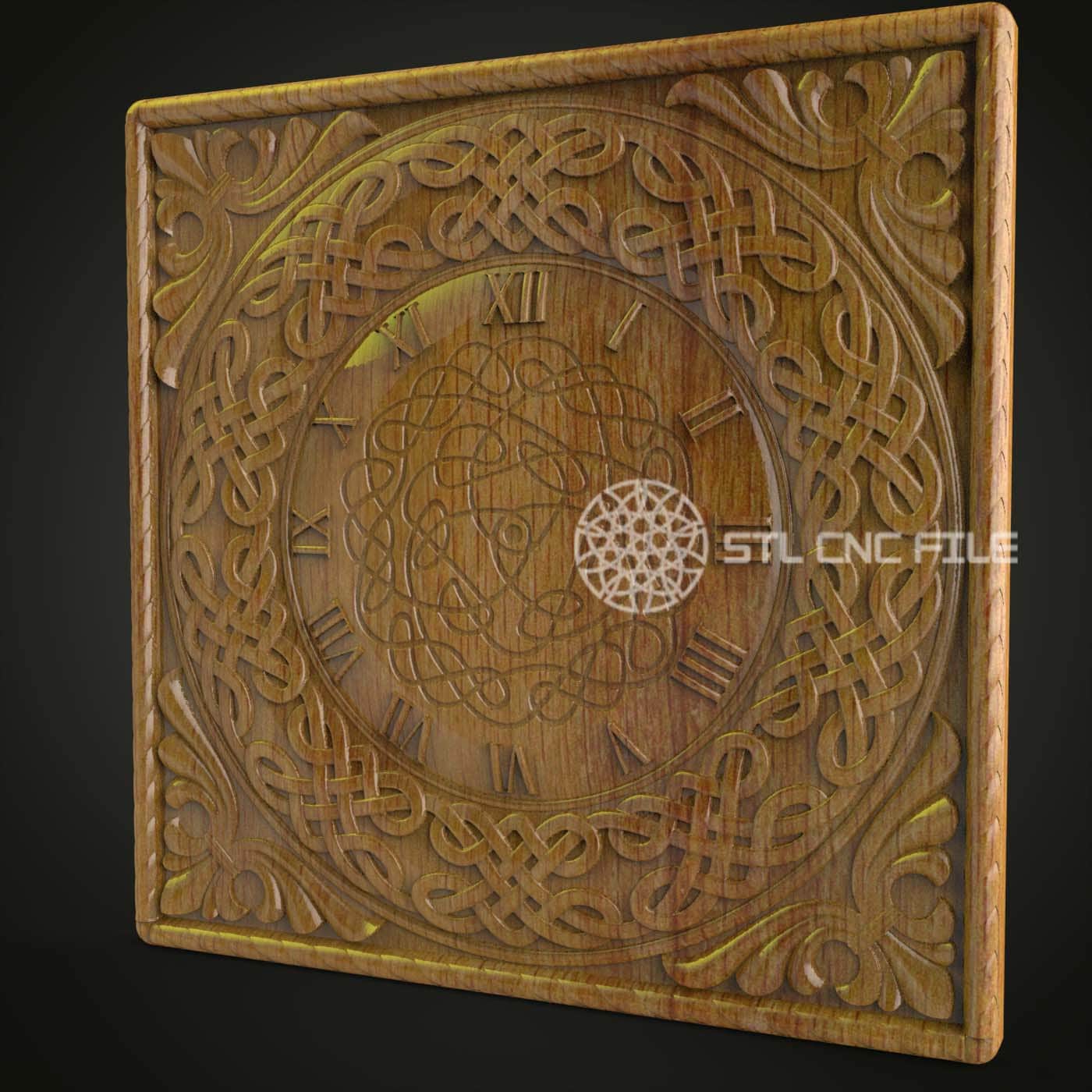 Celtic Knotwork Clock Face STL Model for CNC Routers Woodworking Artcam ...
