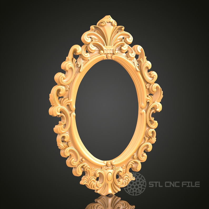 Ornate Oval 3D Frame STL Model: CNC Router, 3D Printer File (digital ...