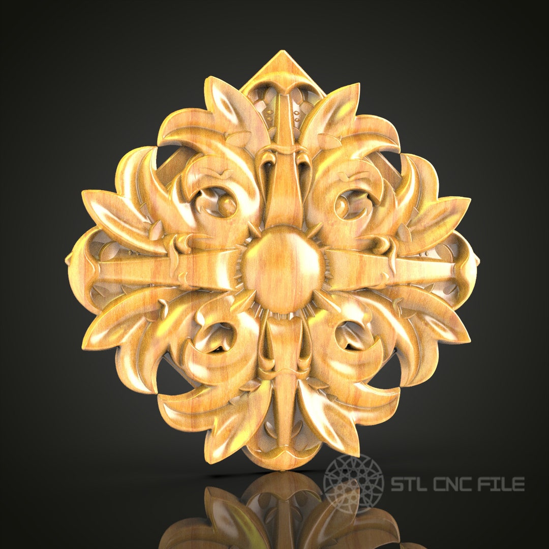 Ornate Floral Medallion STL Model: CNC Router File - Etsy