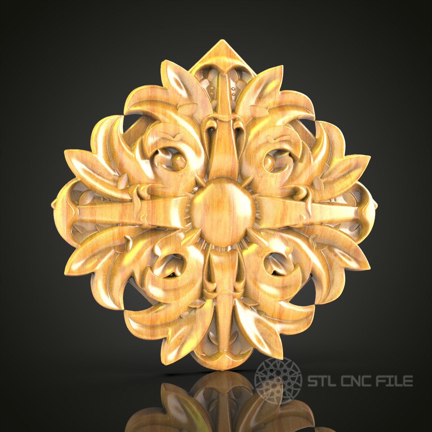 Ornate Floral Medallion STL Model: CNC Router File - Etsy