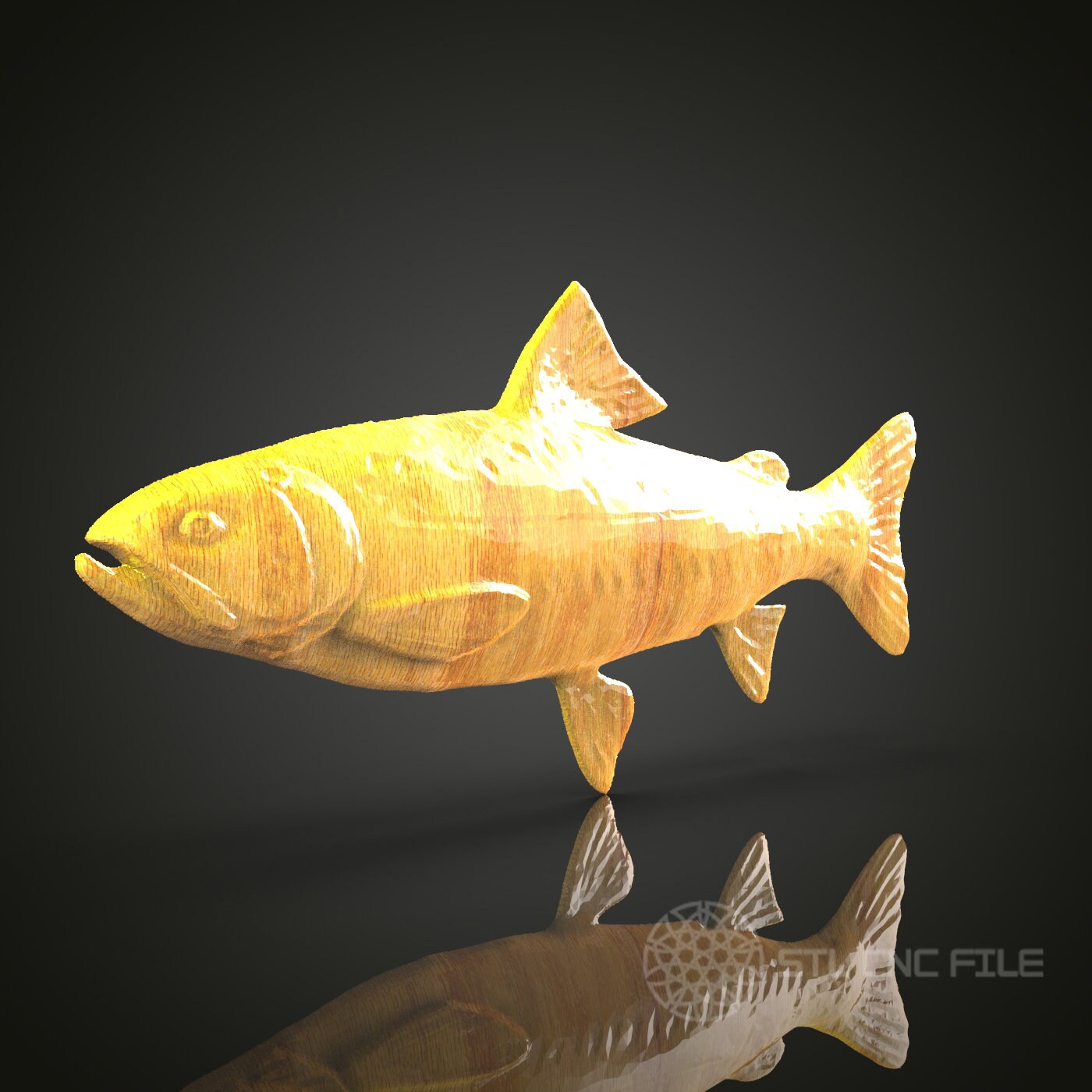 Salmon 3D STL Model: Realistic Fish Wood Carving Digital File - Etsy