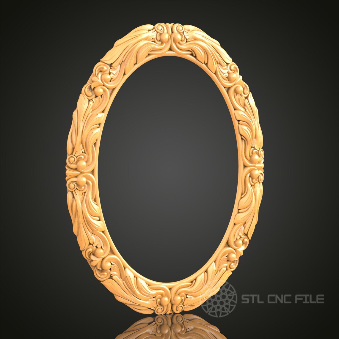 Classical Floral Oval Frame STL Model – Perfect for CNC and 3D Printing ...