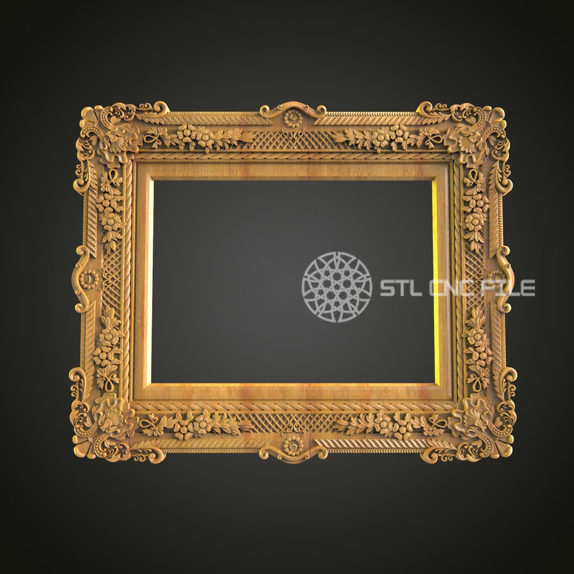 Vintage Style Detailed Frame STL File, CNC Carving for Artcam, Aspire ...