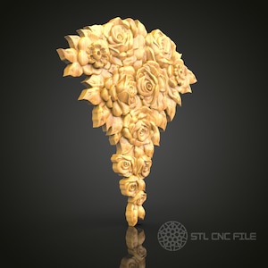 Clustered Roses STL Model for CNC Routers – Exquisite Floral Wood Art ...