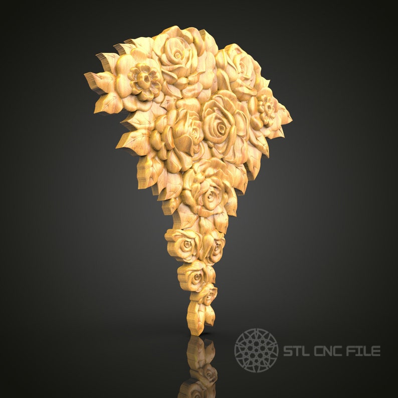 Clustered Roses STL Model for CNC Routers – Exquisite Floral Wood Art ...