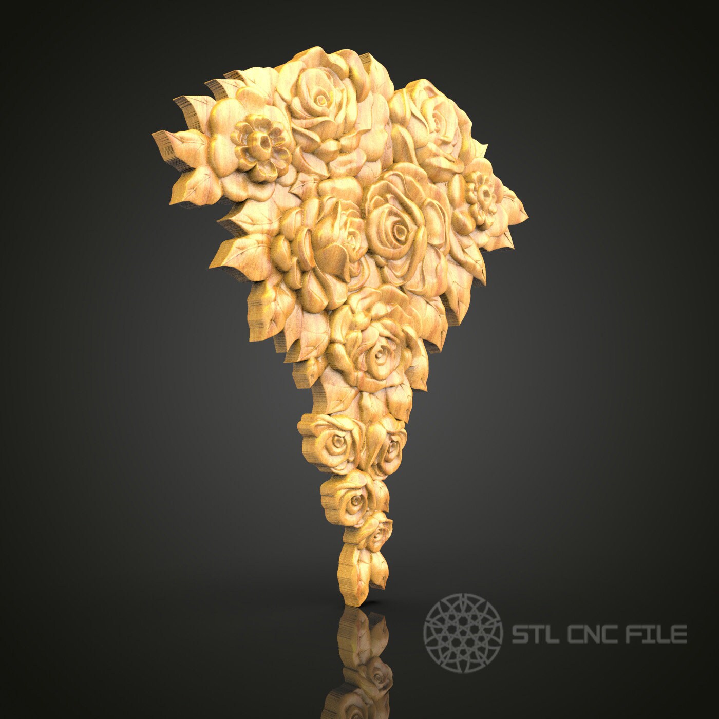 Clustered Roses STL Model for CNC Routers Exquisite Floral Wood Art - Etsy