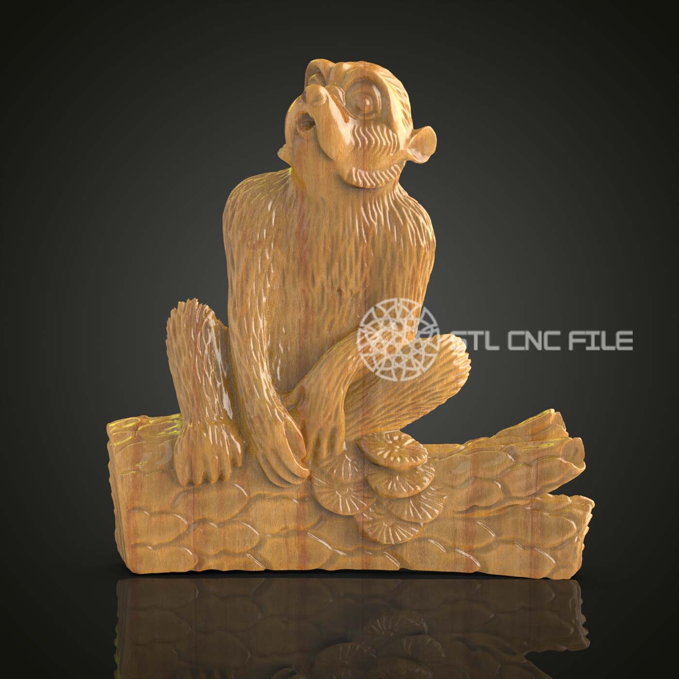 Woodland Sage - Monkey STL Model, CNC Wood Carving File, Artcam/aspire ...