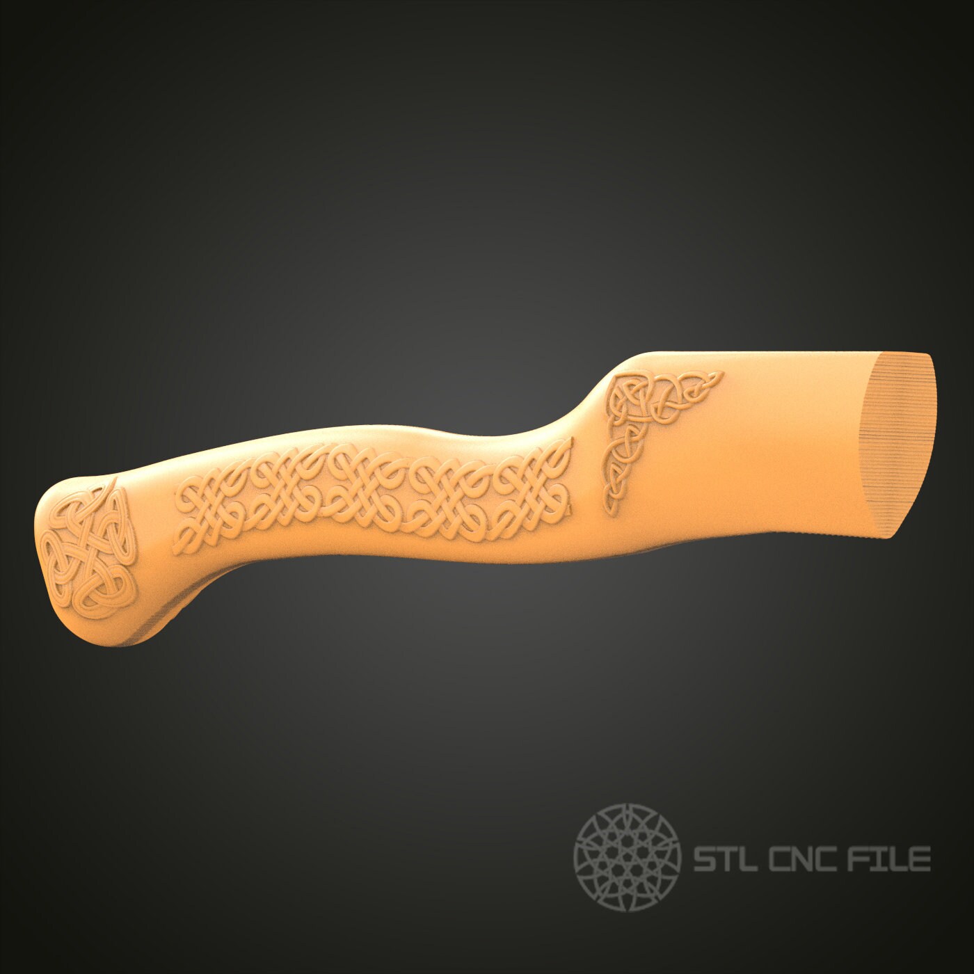 Celtic Carved Walking Stick Handle - STL Model for CNC Router and 3D ...
