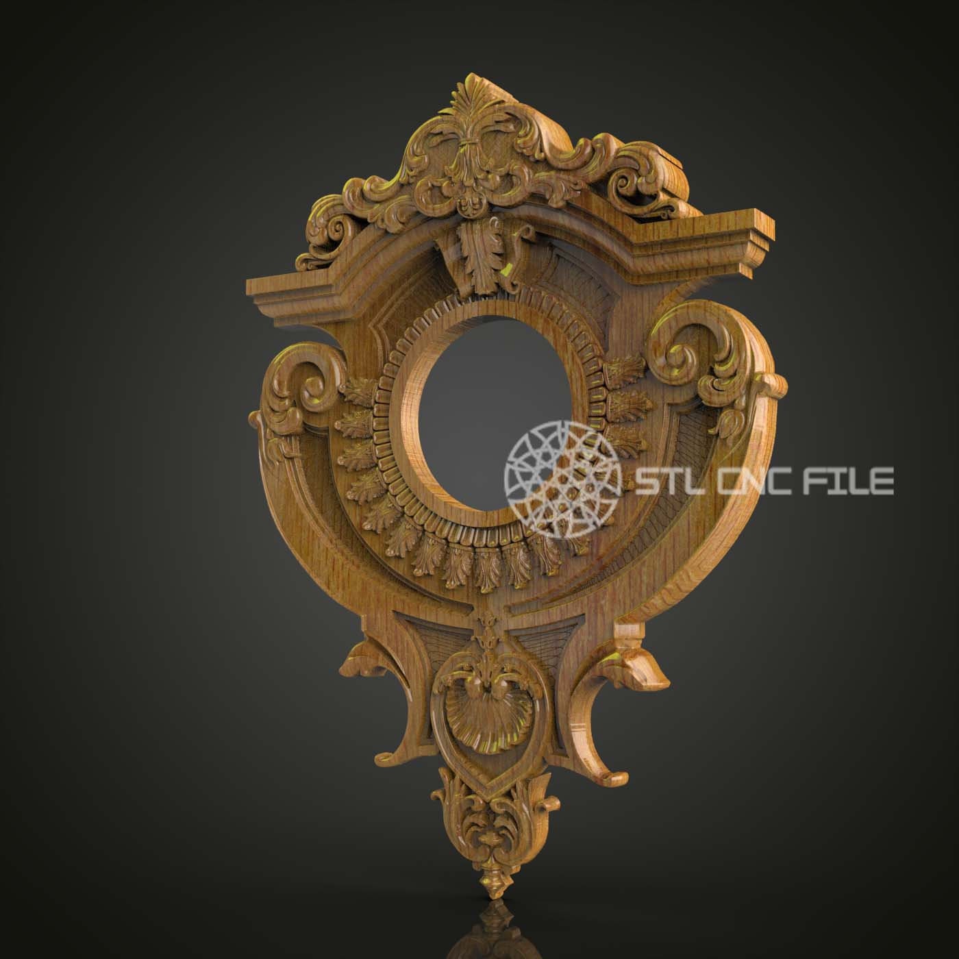 Ornate Baroque Clock Frame STL Model - CNC Engraving Files for ...