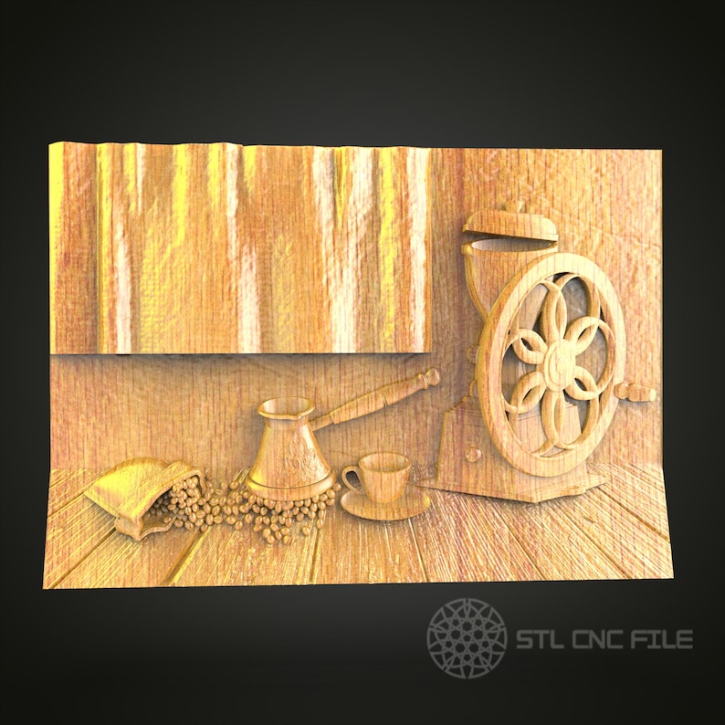 Coffee Time 3D STL Model: CNC Router File for Wood Carving - Etsy