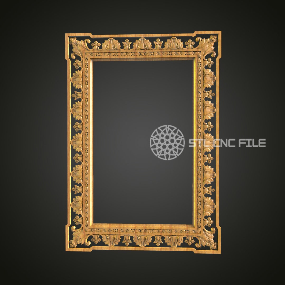 Elegant Baroque Mirror Frame STL File, Grand CNC Router Design for ...