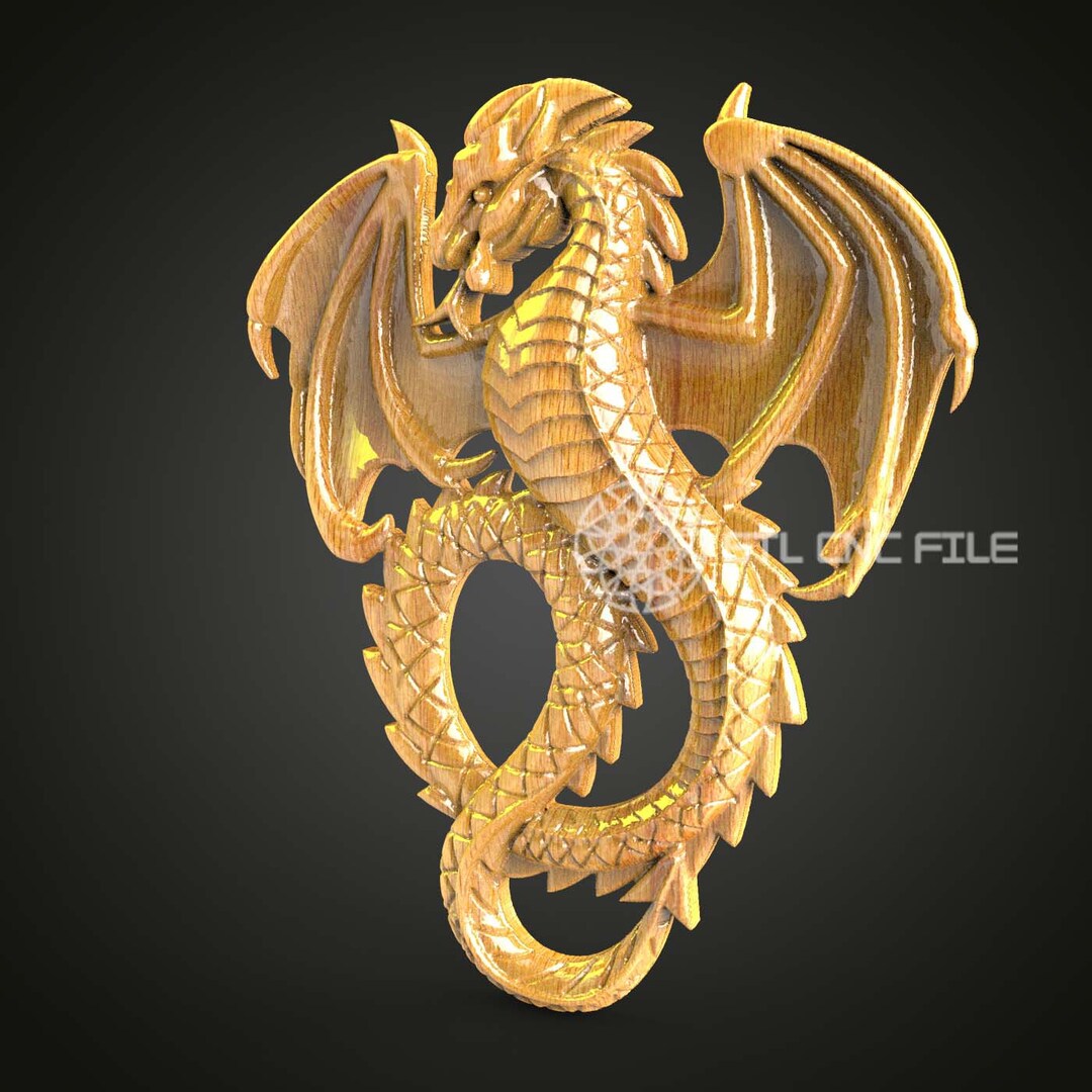 Fierce Eastern Dragon STL File for CNC, Dynamic Wood Carving Art ...