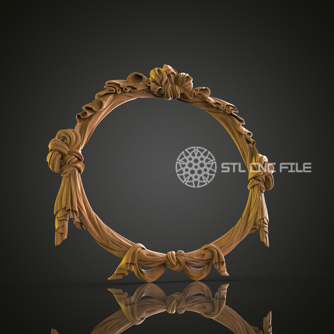 Decorative Ribbon 3D Frame STL Model for CNC Router Engraver - Artcam ...