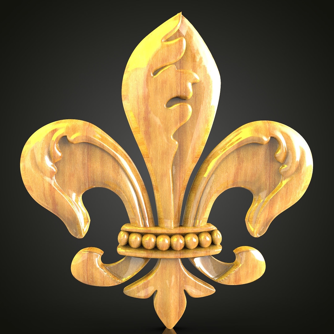 Regal Fleur-de-lis CNC Wood Carving, STL Model for Router, Luxurious ...