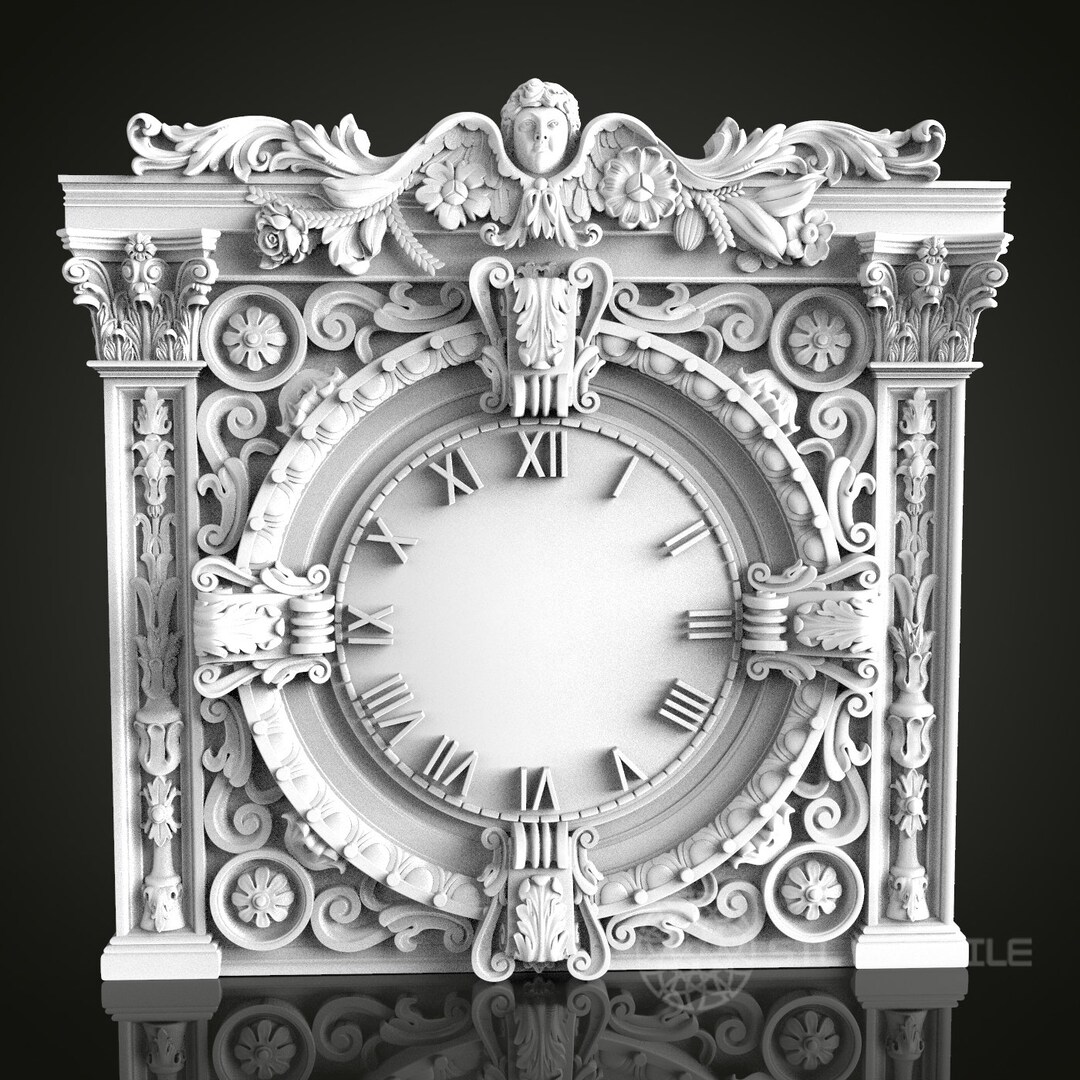 Baroque Clock STL Model: CNC Router Engraving Design - Etsy