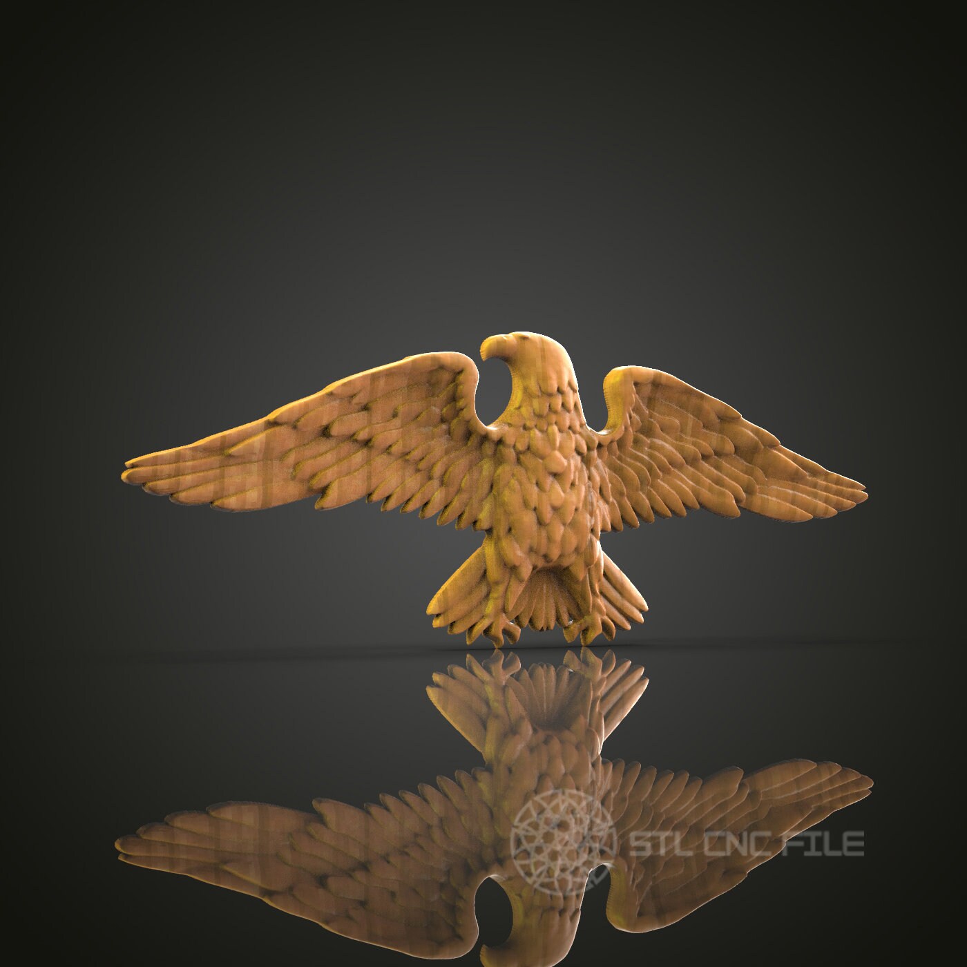Eagle With Wings Spread Relief - STL Model for CNC Router, 3D Printer ...