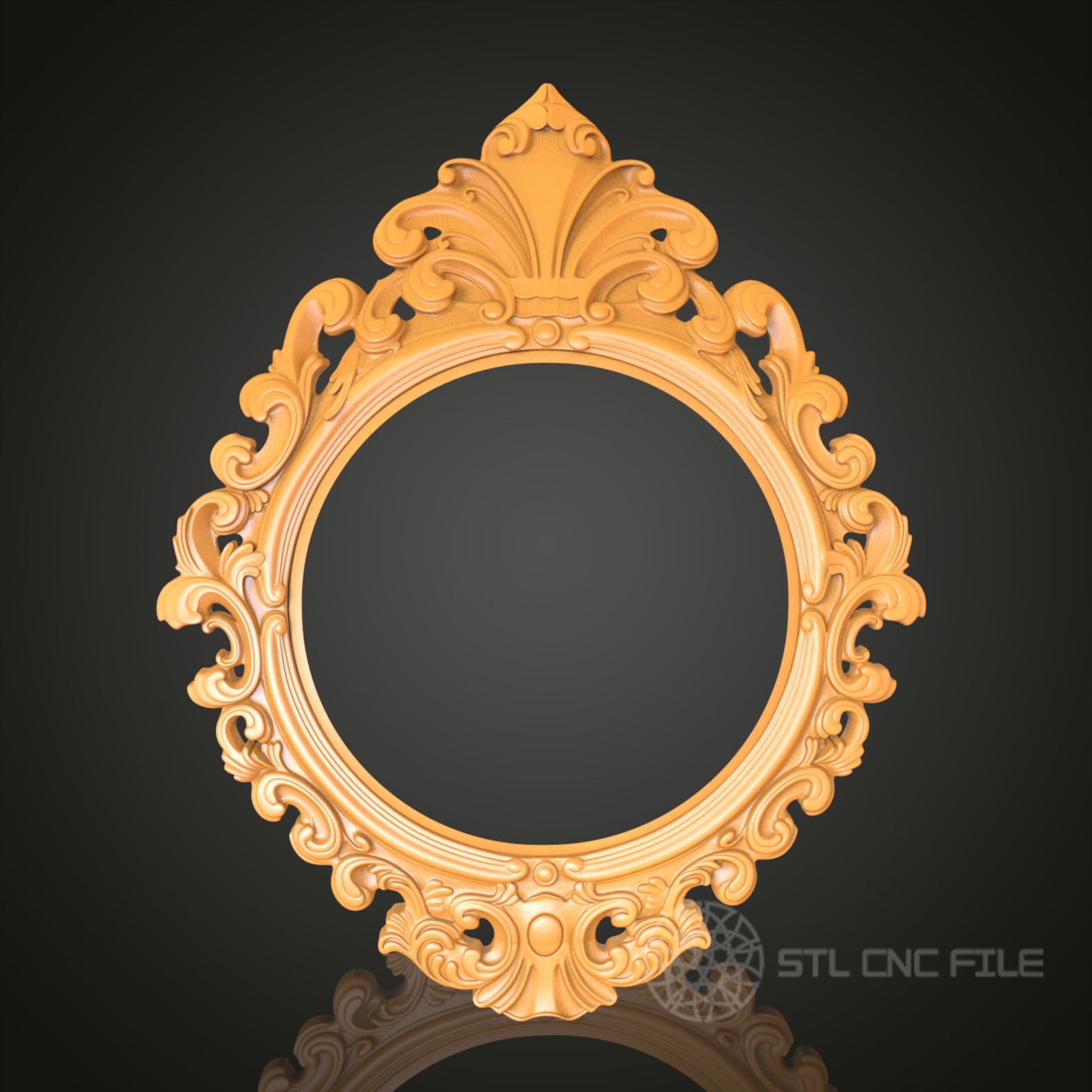 Victorian Ornate Oval Frame STL Model: CNC Router, 3D Printer (digital ...